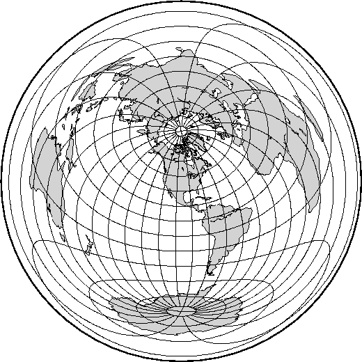 6.2.5 Azimuthal Equidistant projection (-Je -JE)